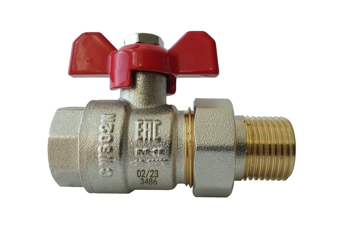 Ридан BVR-FR кран шаровой РИДАН с накидной гайкой и ниппелем ...