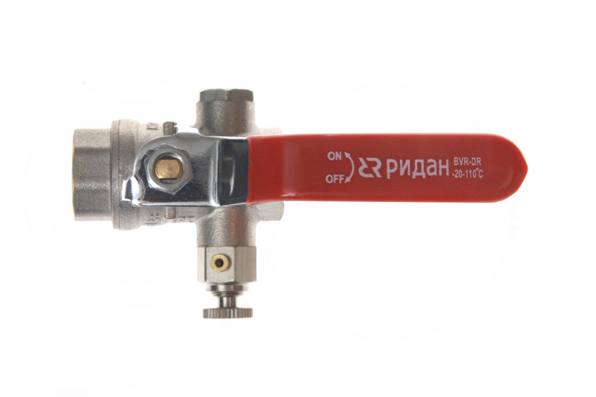 Ридан BVR-DR Кран шаровой РИДАН PN40 DN40 с внутренней резьбой и спускным элементом; Т от -20С ...